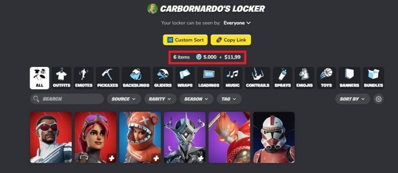 Veja quanto vale a sua conta no Fortnite