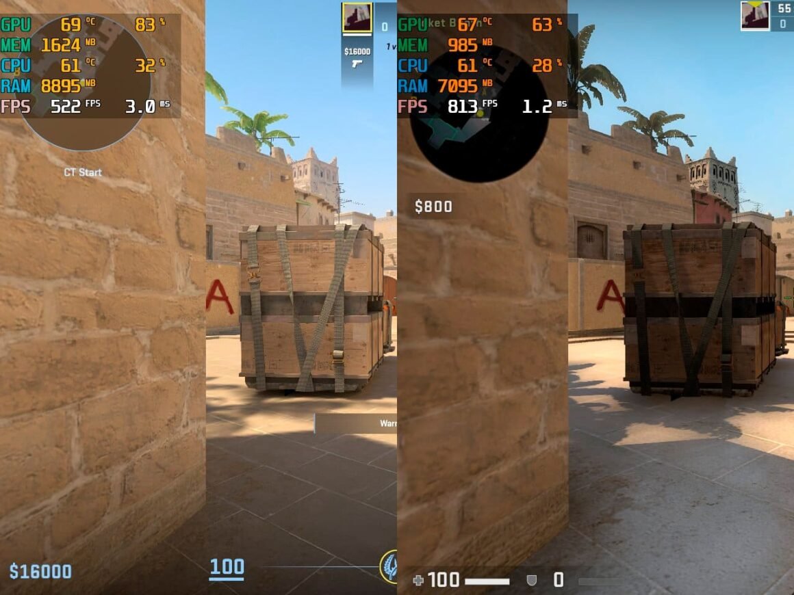 Desenvolvedor faz comparativo de performance na Mirage entre CS:GO e CS2